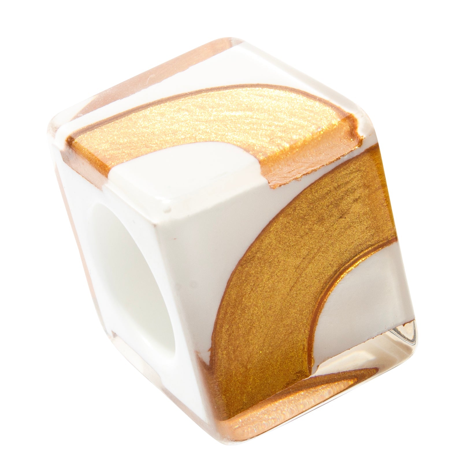 BLISS BY ZSISKA - BLISS CUBE - BLISS BEAD - MUSEE - ART DECO - WHITE & GOLD